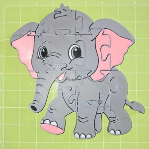 Elephant 3D Printed Jigsaw Puzzle, Chunky Educational Toy for Toddlers ...
