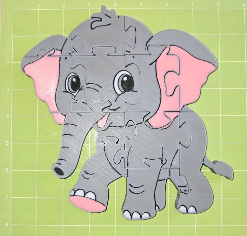 Elephant Jigsaw Puzzle, 3d-printed Educational Toy for Toddlers ...