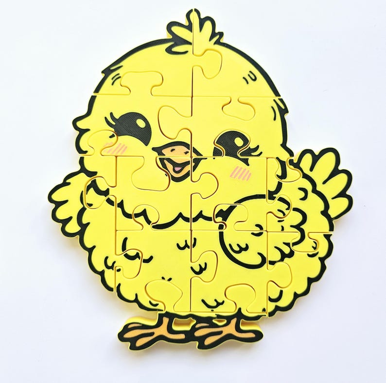Chick 3D Printed Jigsaw Puzzle, Chunky Puzzle for Kids, Educational Toy ...