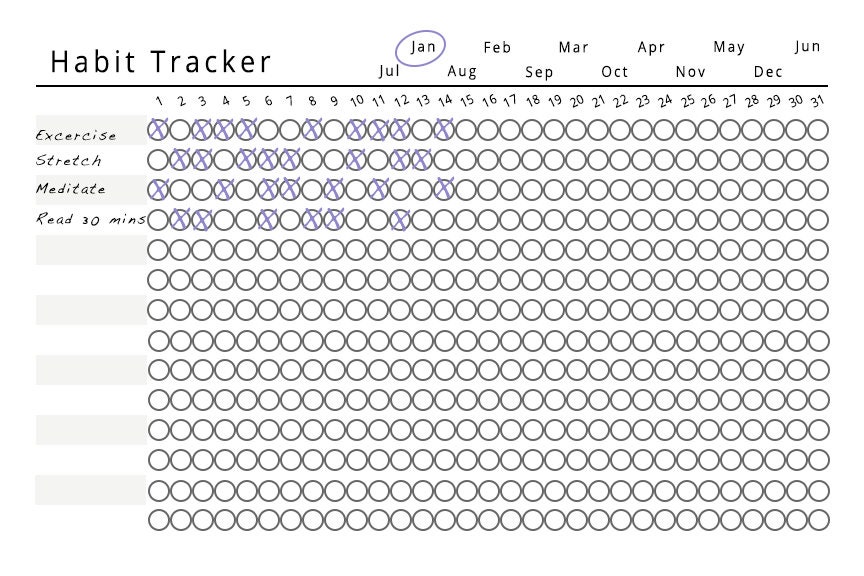 Monthly Habit Tracker (printable) - Etsy