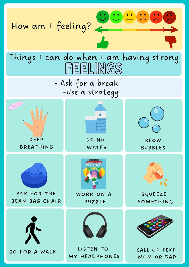 Calming Strategies Chart - Etsy