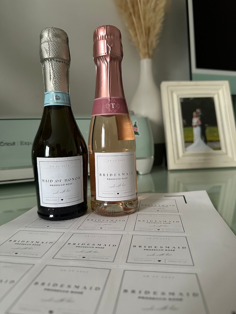 Bridesmaid & MOH Customizable Mini Bottle Proposal Label Template - Etsy