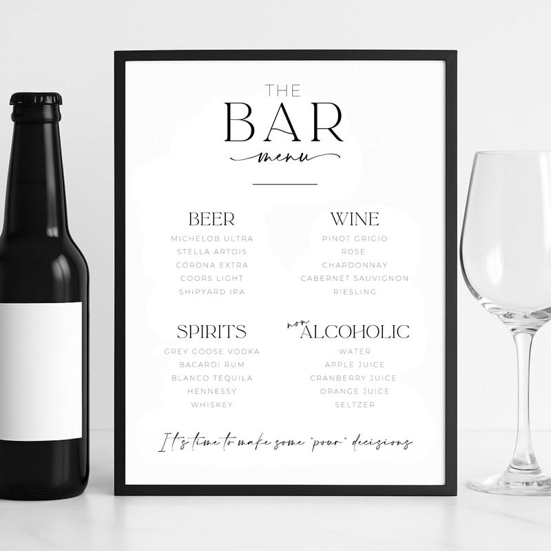 Border Bar Menu - Etsy