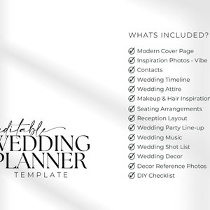 Editable Wedding Planner Template - Etsy