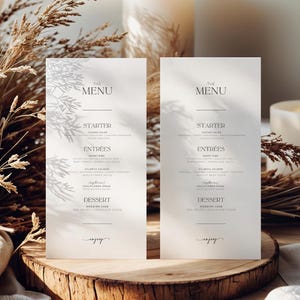Modern Simplistic Dinner Menu Template - Etsy