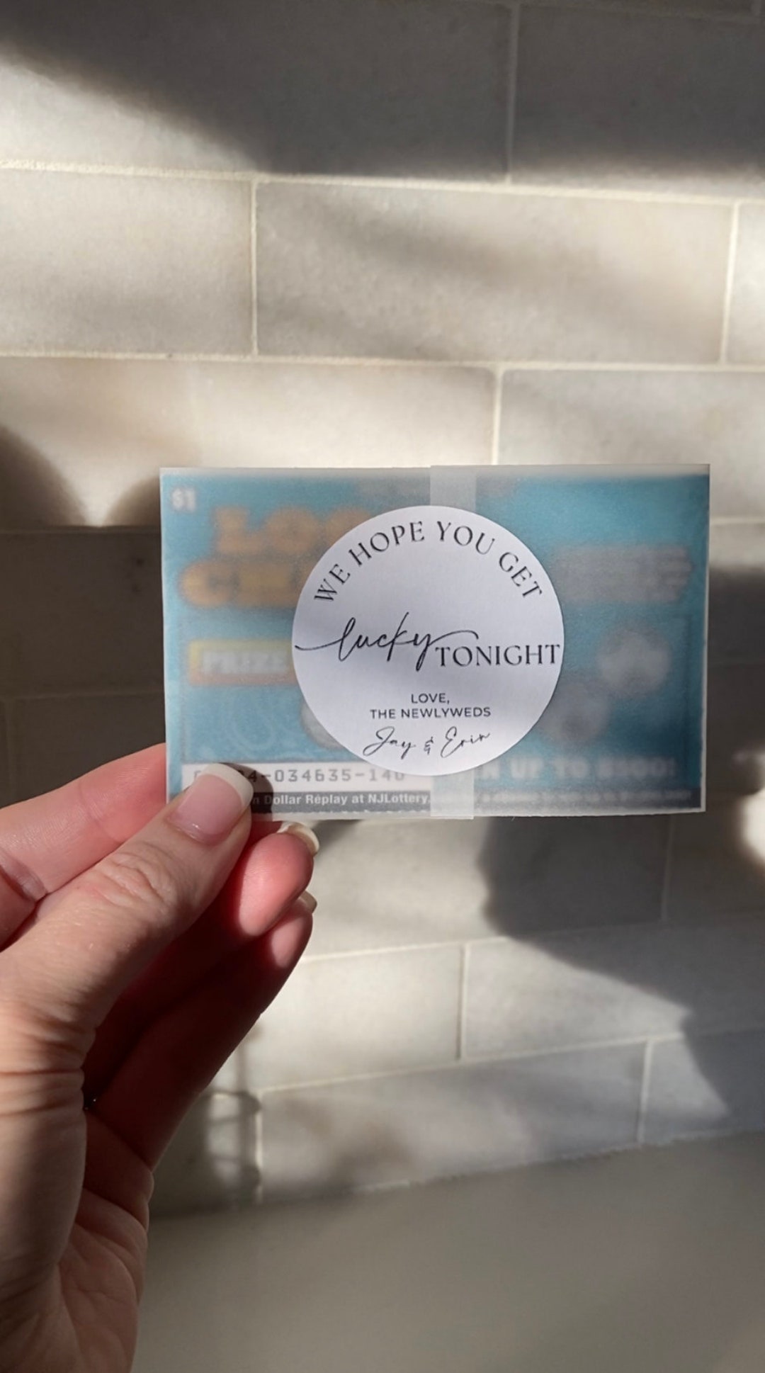 Lottery Sticker Template - "we Hope You Get Lucky Tonight" - Etsy