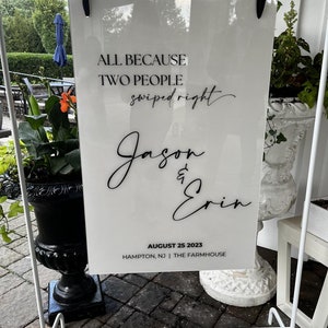 Modern "all Because Two People Swiped Right" Welcome Sign Template - Etsy