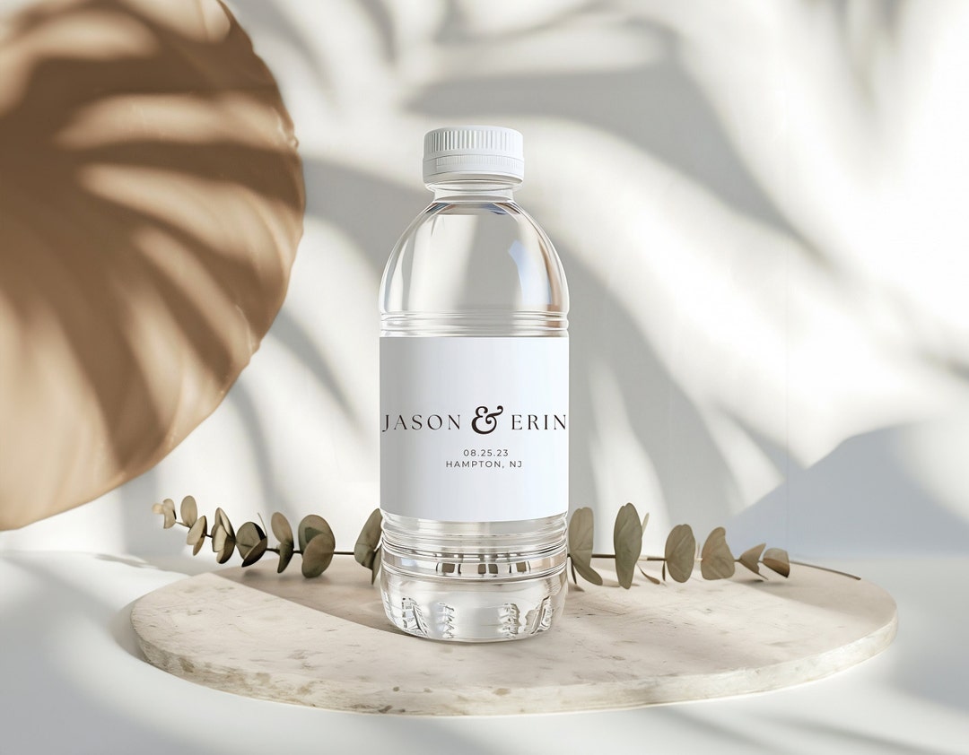 Modern Water Bottle Label Template - Etsy UK