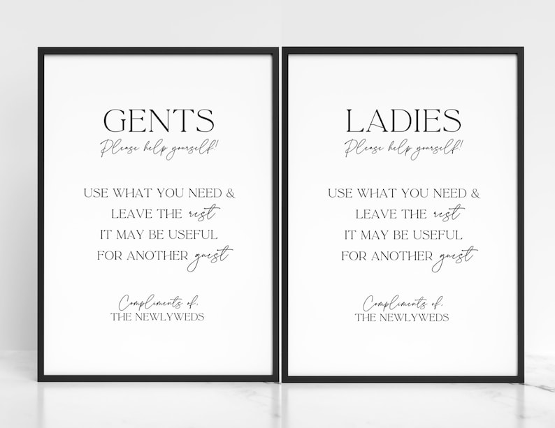 Modern Black&white Printable Bathroom Sign Template - Etsy