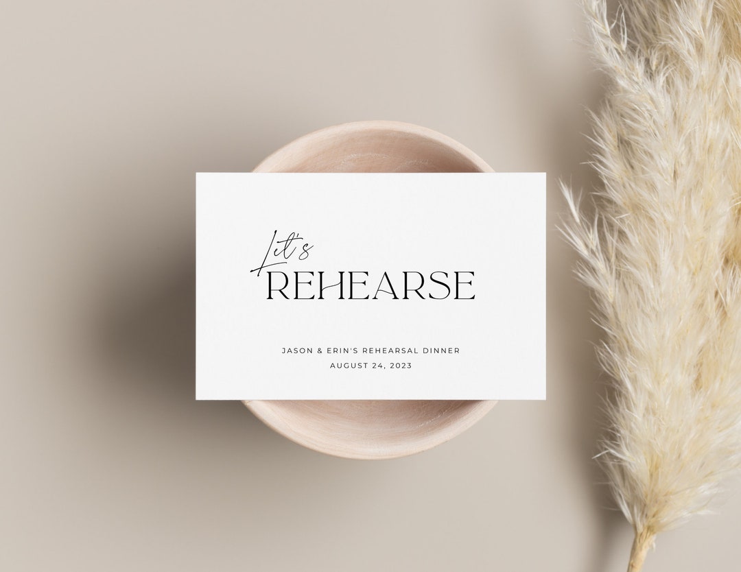 Modern Simplistic Small Rehearsal Dinner Menu Template - Etsy