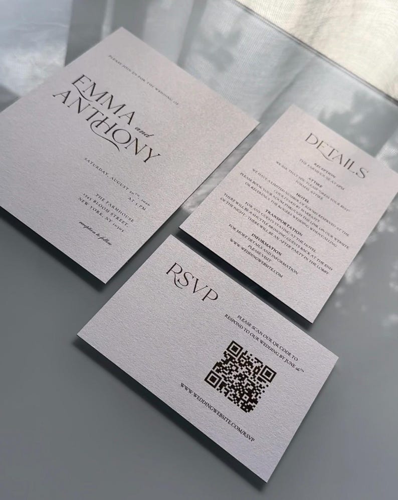 The "emma" Wedding Invitation Suite - Etsy