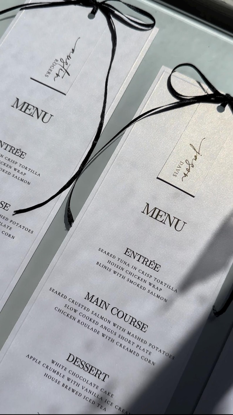 Daphne Dinner Menu + Name Tag Templates - Etsy