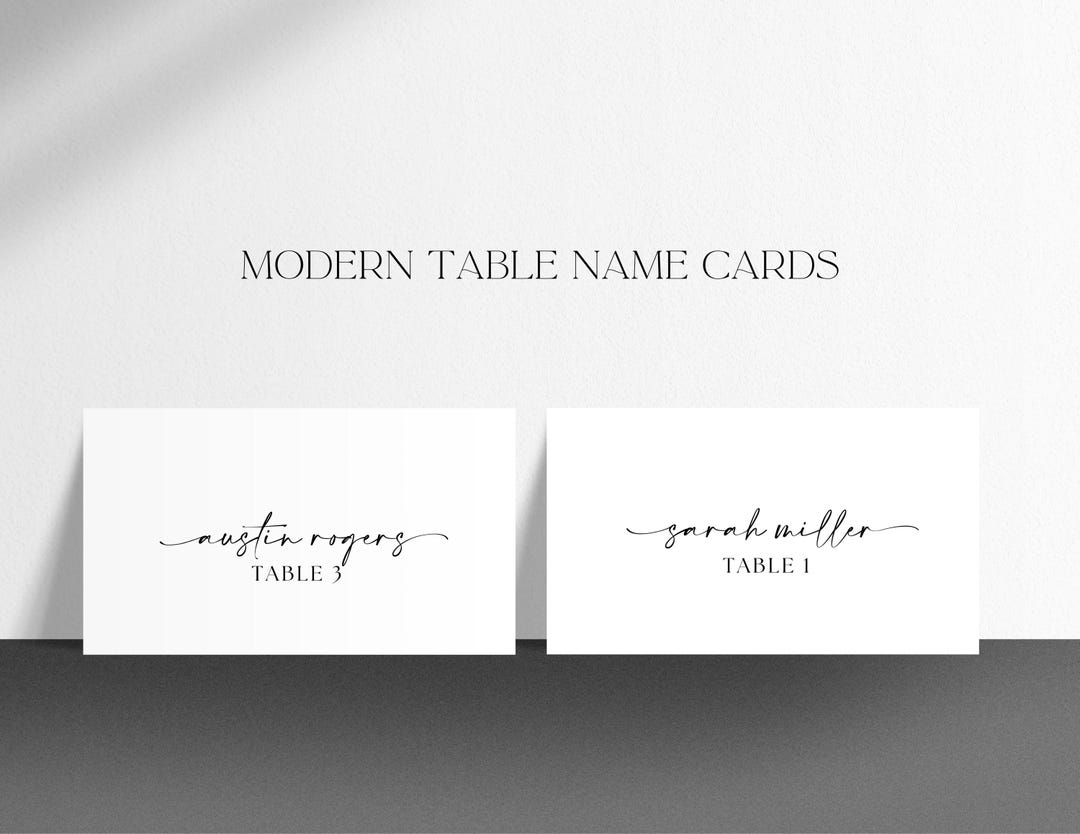 Table Assignment Name Card Template - Etsy
