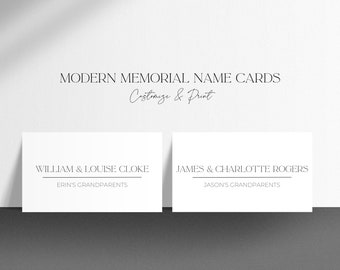 CLAIRE Minimal Modern Table Name Card Template, Printable Wedding Place ...