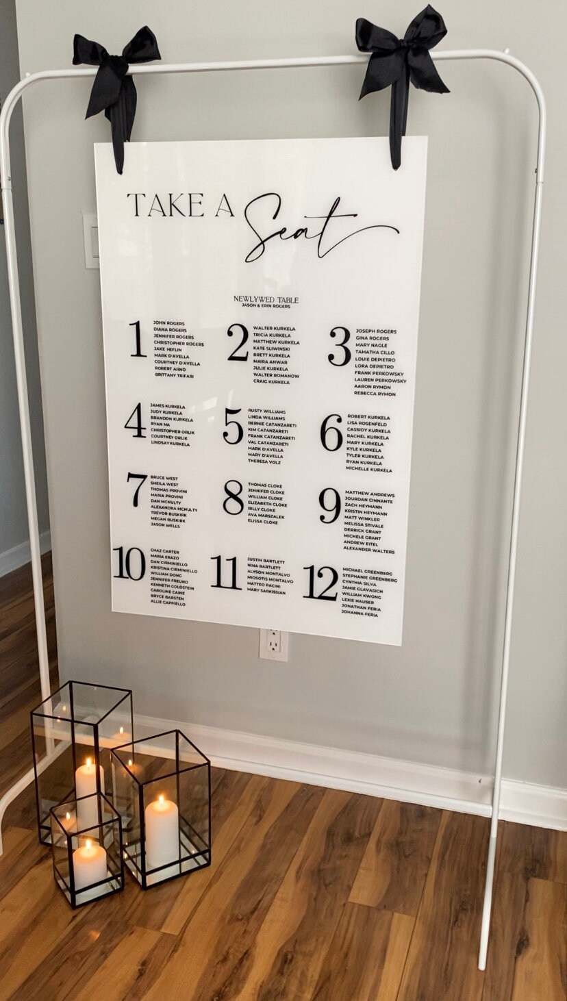 Modern Simplistic Black&white Seating Chart Template - Etsy