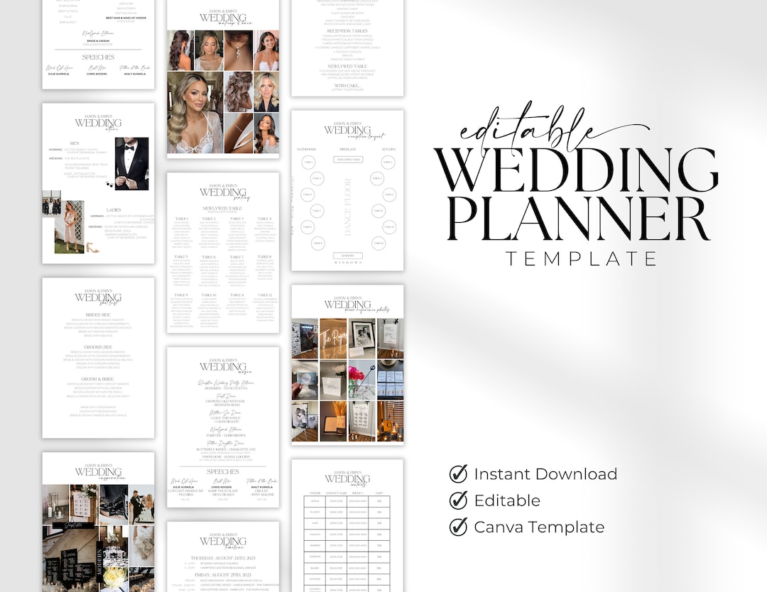 Editable Wedding Planner Template - Etsy