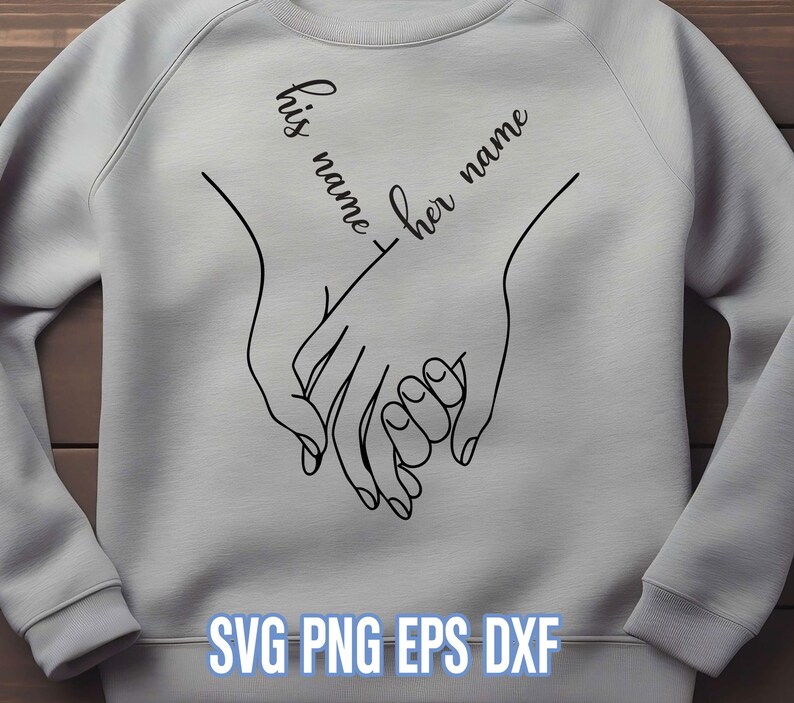 Holding Hands SVG, Pinky Promise Design, Custom Names, Love Heart ...