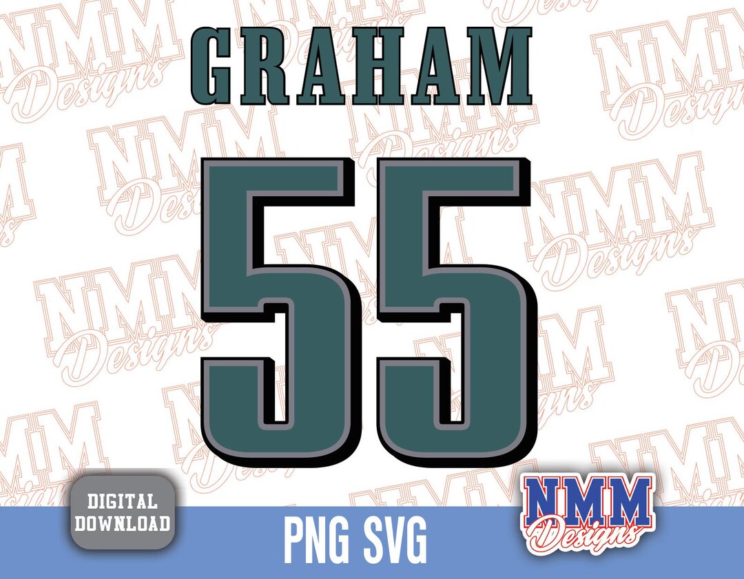 Graham Jersey #55 SVG PNG: Philly Football Iron on (digital Download ...