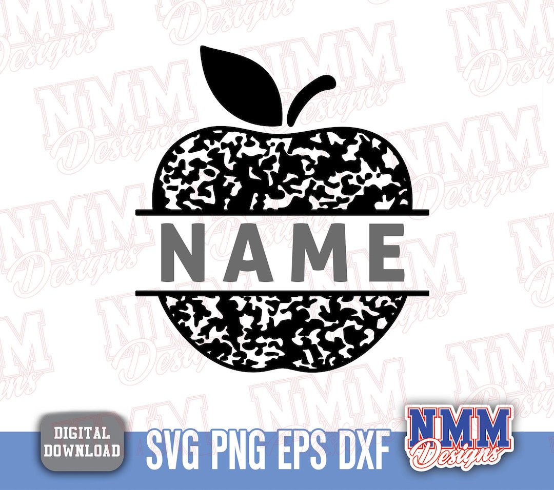 Teacher Split Monogram SVG: Apple School Supplies, Cricut & Silhouette ...