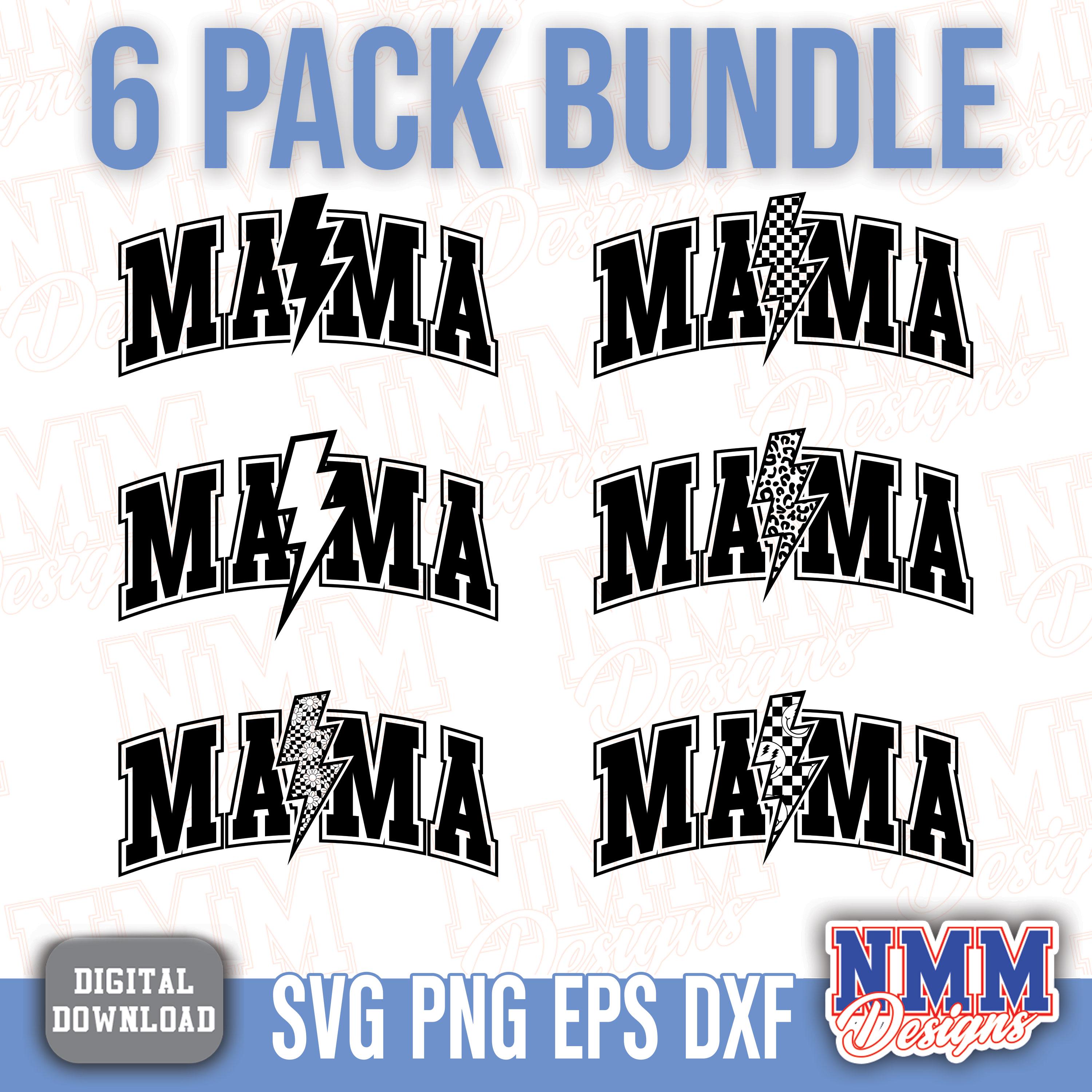 Retro Mama Lightning Bolt SVG Bundle: Leopard Print Designs (cricut ...