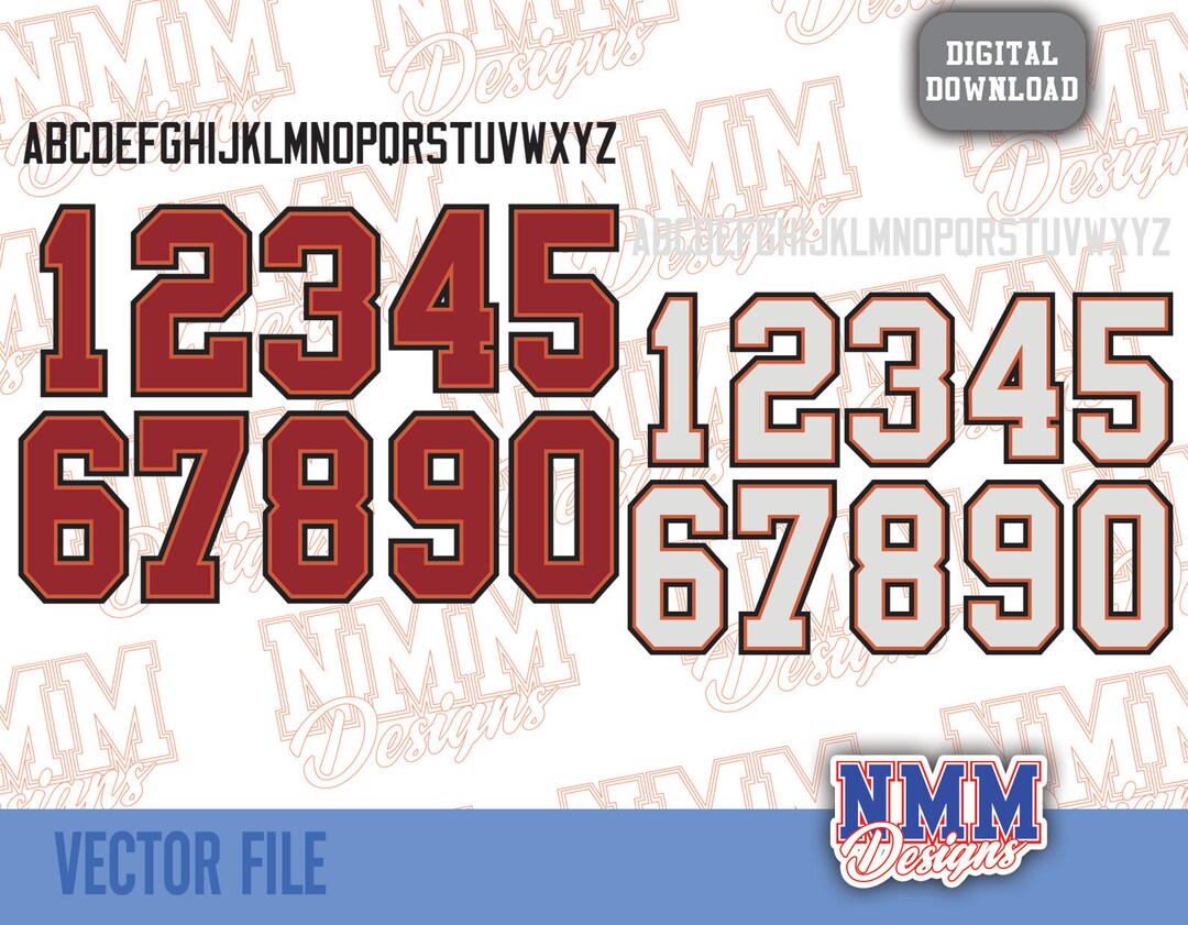 Tampa Football Team SVG: Jersey Font, Letters & Numbers (digital Cut ...