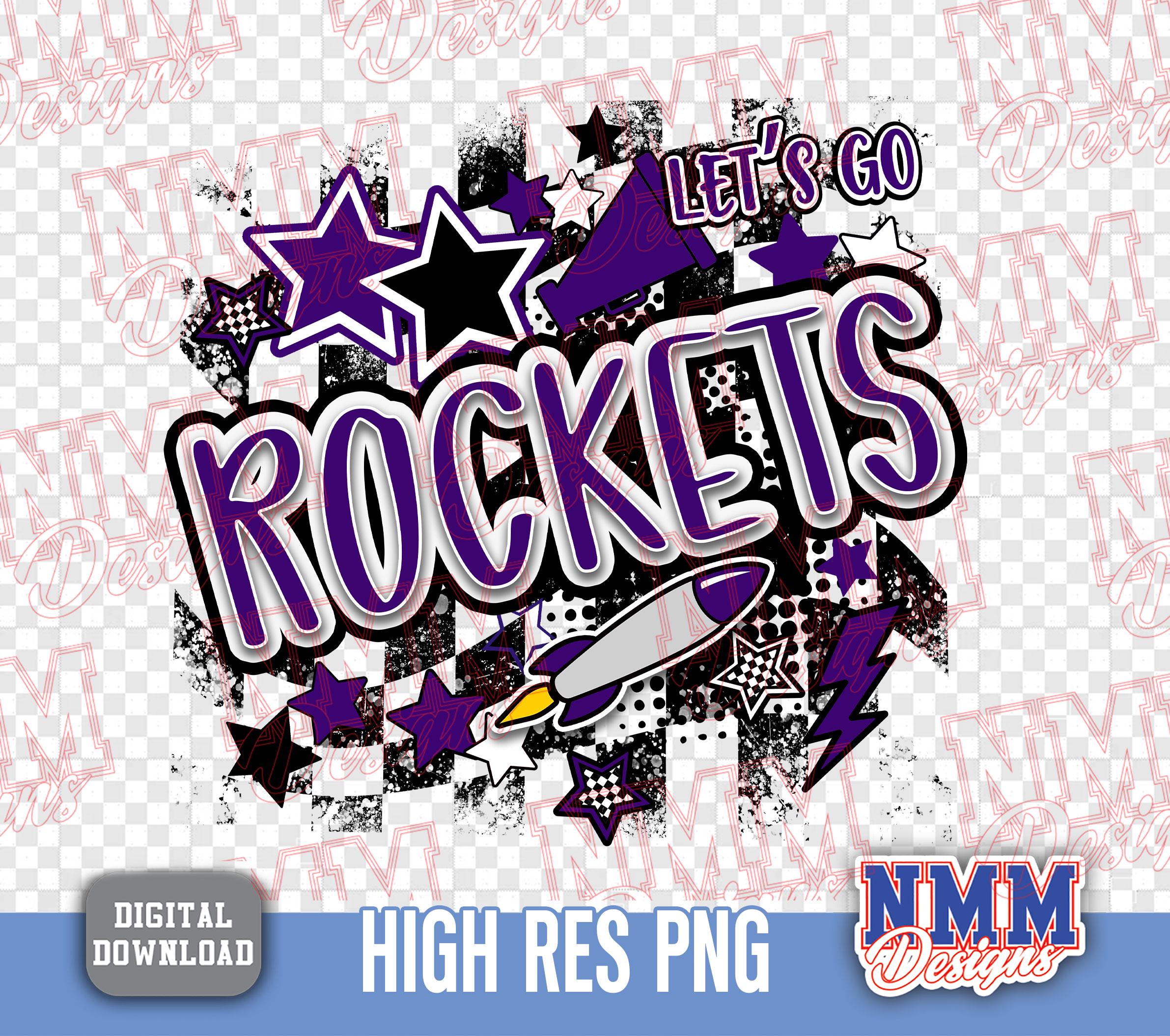 Cheer Rockets Preppy Mascot Png | Digital Download | Purple Black White ...