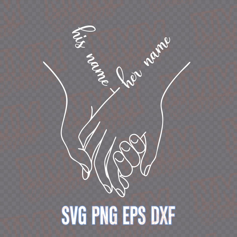 Holding Hands SVG, Pinky Promise Design, Custom Names, Love Heart ...