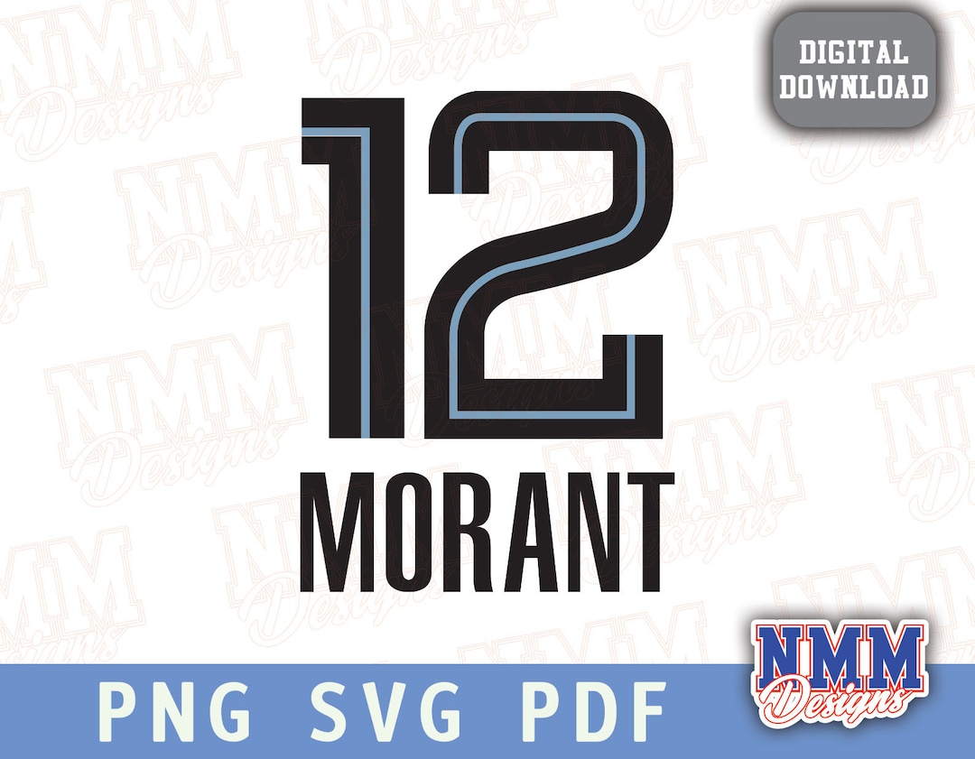 Morant Jersey #12 SVG PNG PDF: Cricut Cut File (digital Download) - Etsy