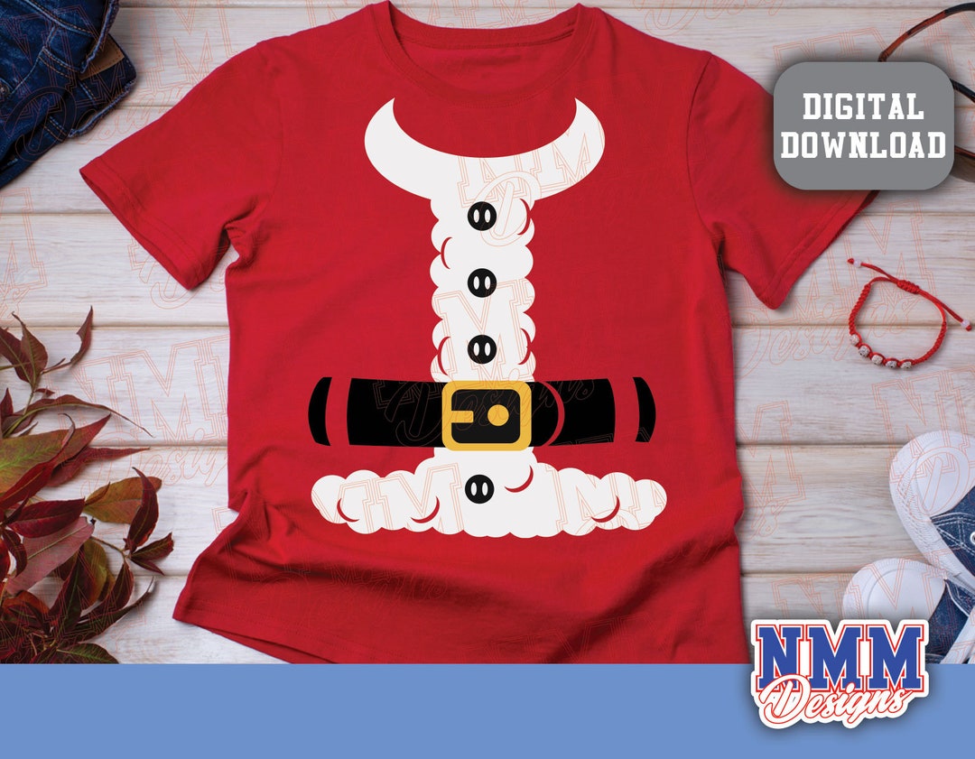 Christmas Svg, Santa Costume Svg, Santa Outfit Svg, Santa Suit Shirt ...