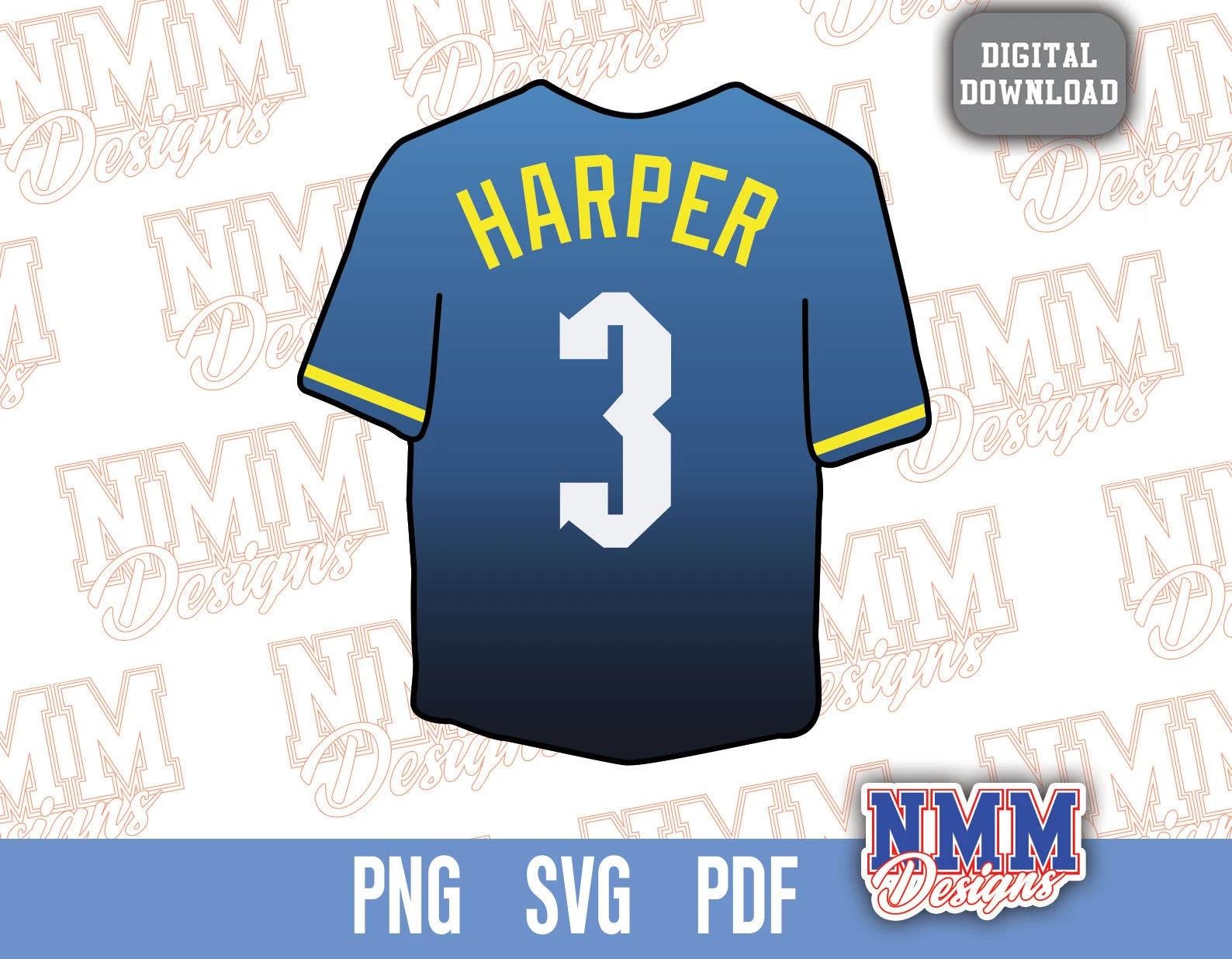 Harper Jersey SVG PNG PDF: Cricut Cut File (digital Download) - Etsy