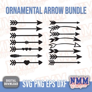 Ornamental Arrow Bundle SVG Files for Cricut & Silhouette Handcrafted ...