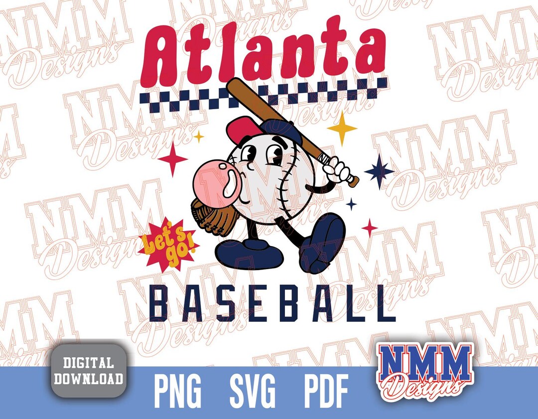 Atlanta SVG Files for Cricut, Distressed Atlanta Baseball Clipart, PNG ...