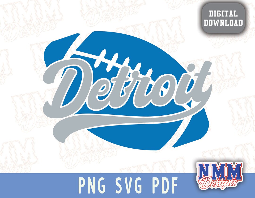 Detroit Football Svg Png, Pdf, Svg Files for Cricut, Vinyl Cut File ...