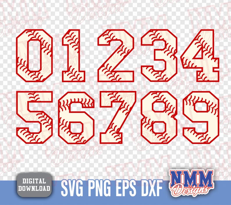 Baseball Numbers SVG, Themed Numbers (digital Download) - Etsy