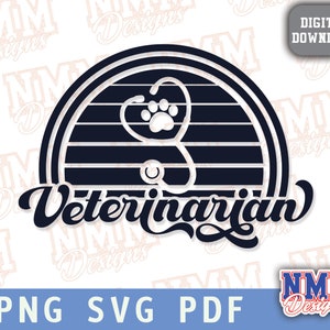 Veterinarian SVG PNG, Retro Wavy Text Svg, Veterinarian Appreciation ...
