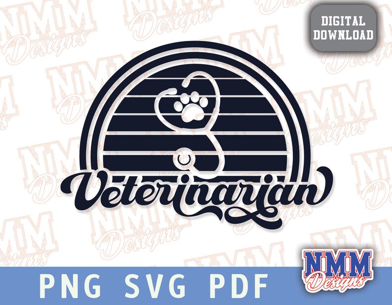 Veterinarian SVG PNG Retro Wavy Text Svg Veterinarian - Etsy