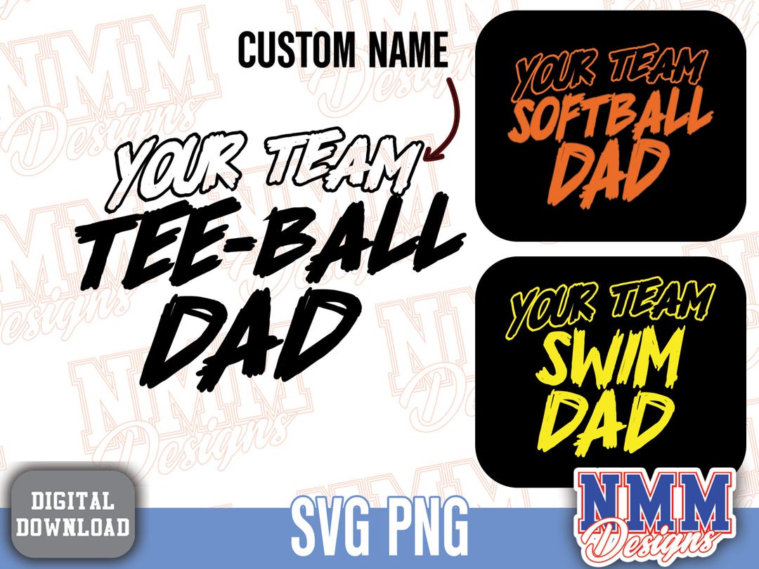Team Dad Custom School Sports SVG | Personalized Cut File for Cricut ...