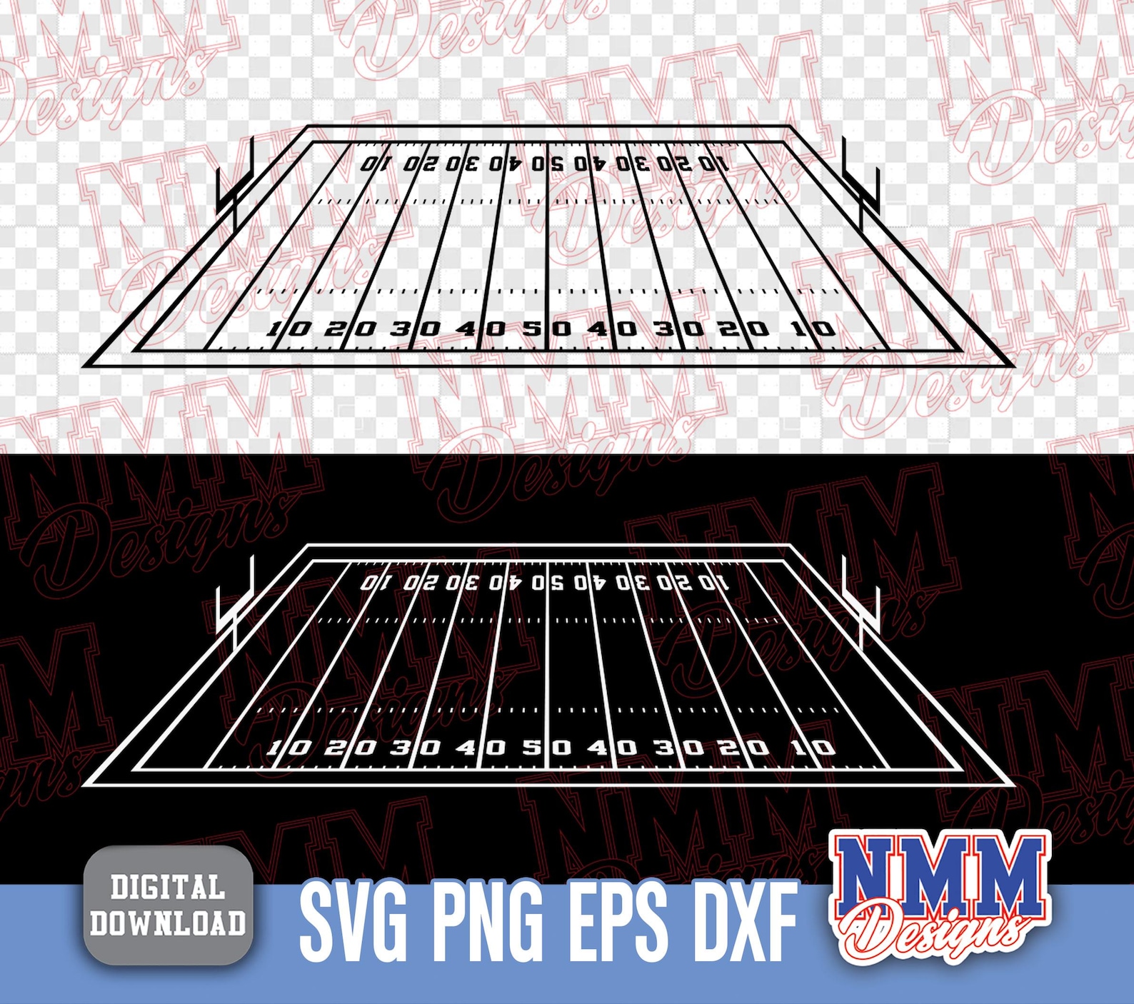 Football Field SVG: Cricut & Silhouette Cut Files (PNG, Dxf, PDF) - Etsy