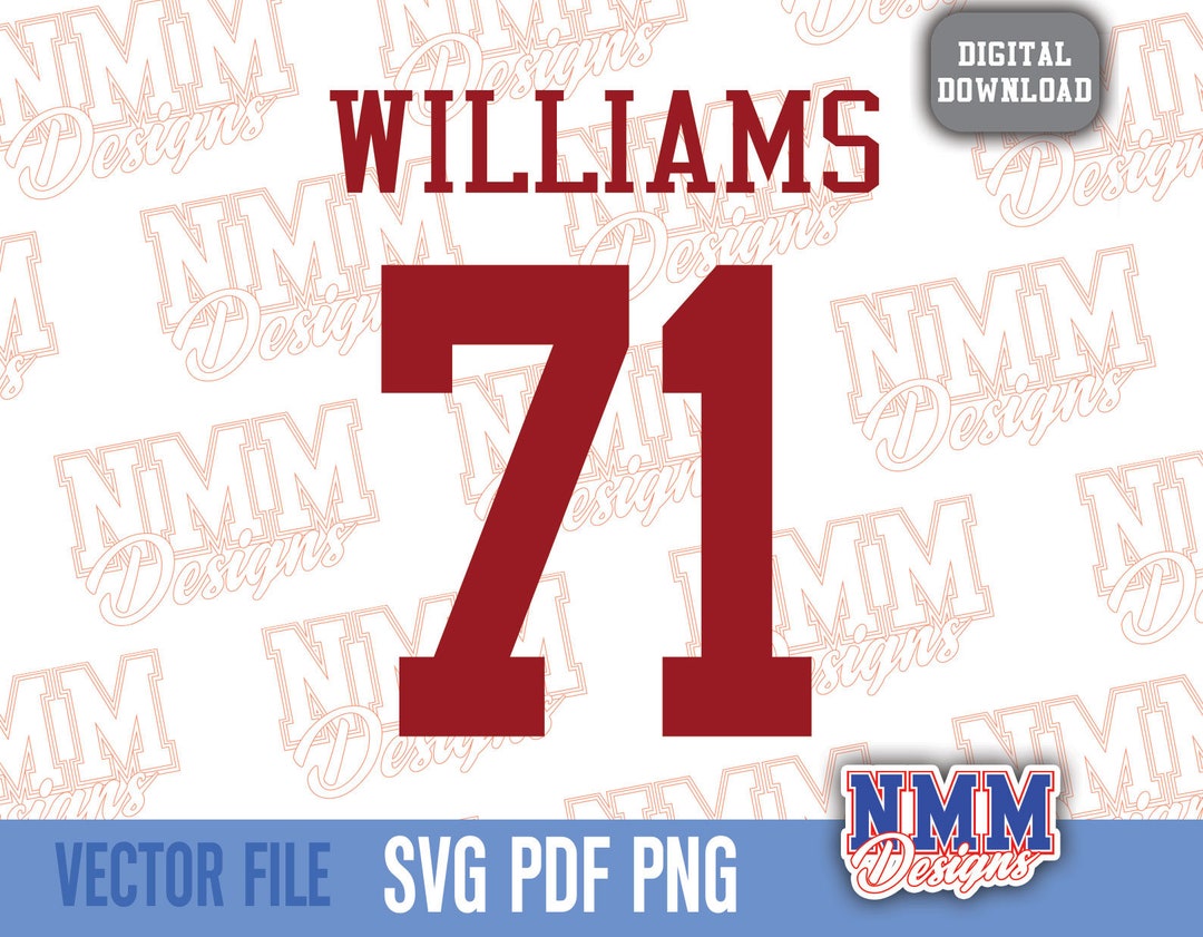 Williams Jersey Svg Png, Pdf, Svg Files for Cricut, Vinyl Cut File, for ...