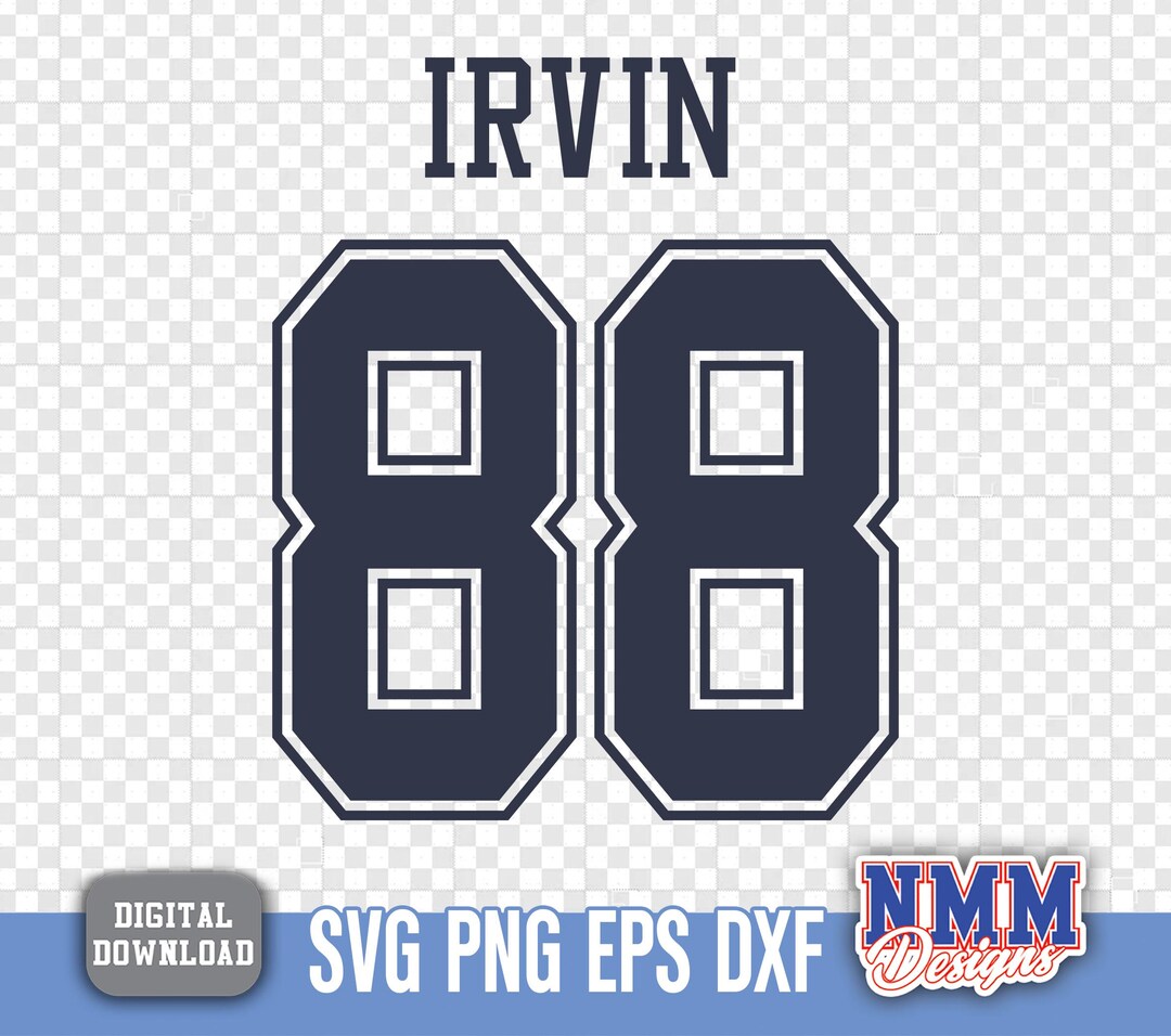 Irvin Jersey Number 88 SVG PNG: School Sports Design (digital Download ...