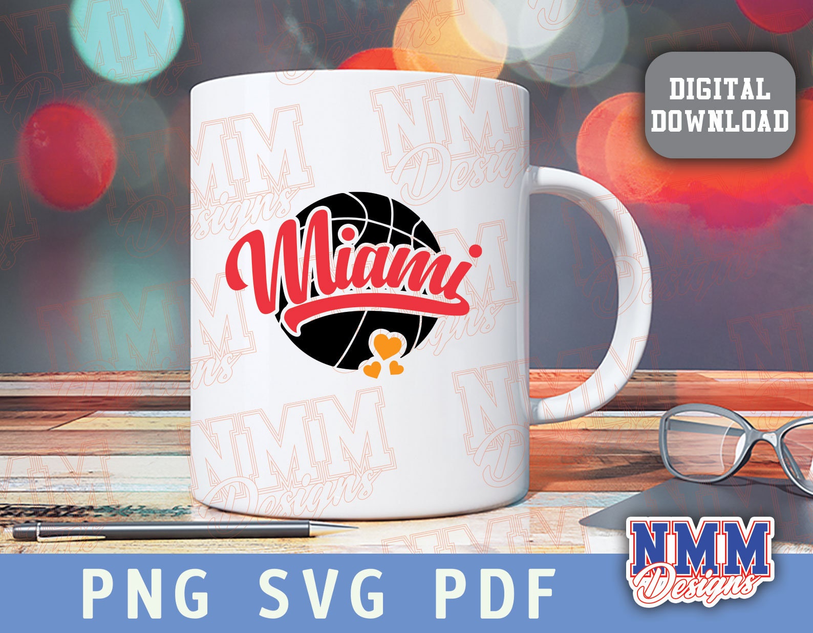 Miami Basketball Svg Png, Pdf, Svg Files for Cricut, Vinyl Cut File ...