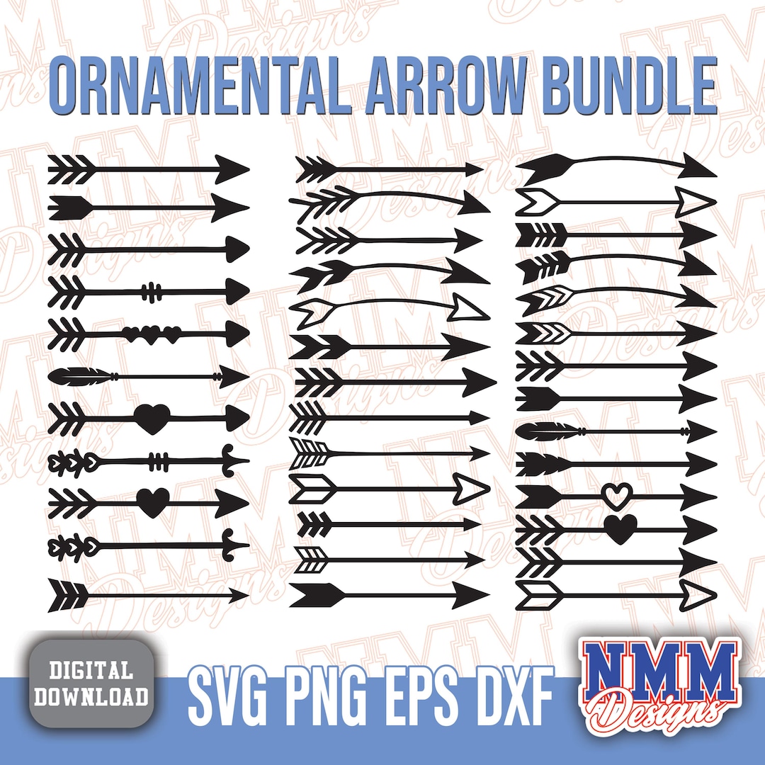Ornamental Arrow Bundle SVG Files for Cricut & Silhouette Handcrafted ...