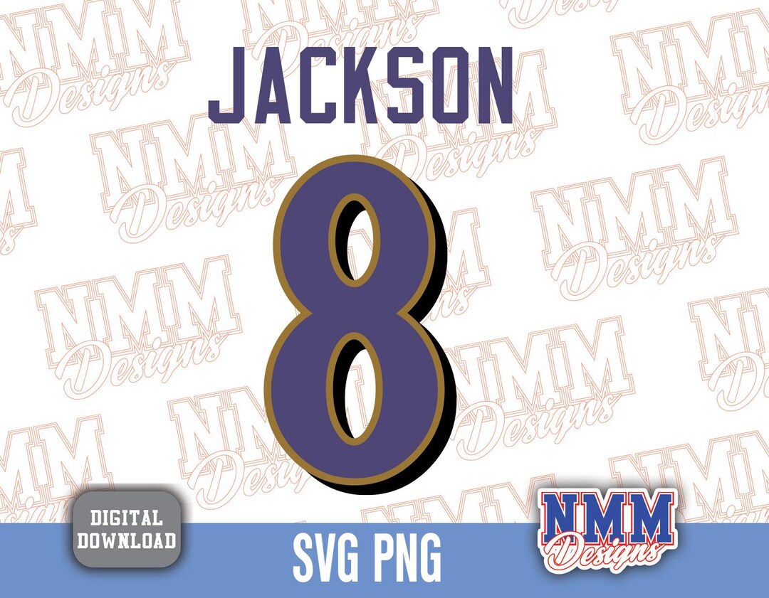 Jackson Jersey Number 8 SVG PNG: School Sports Design (digital Download ...