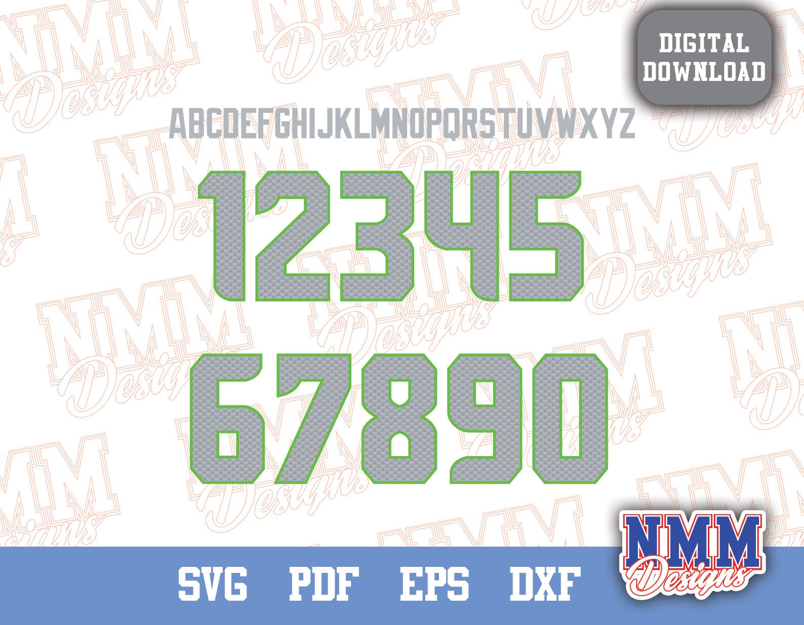Seattle Sports Font: Football Jersey Letters & Numbers (SVG, PDF, EPS ...