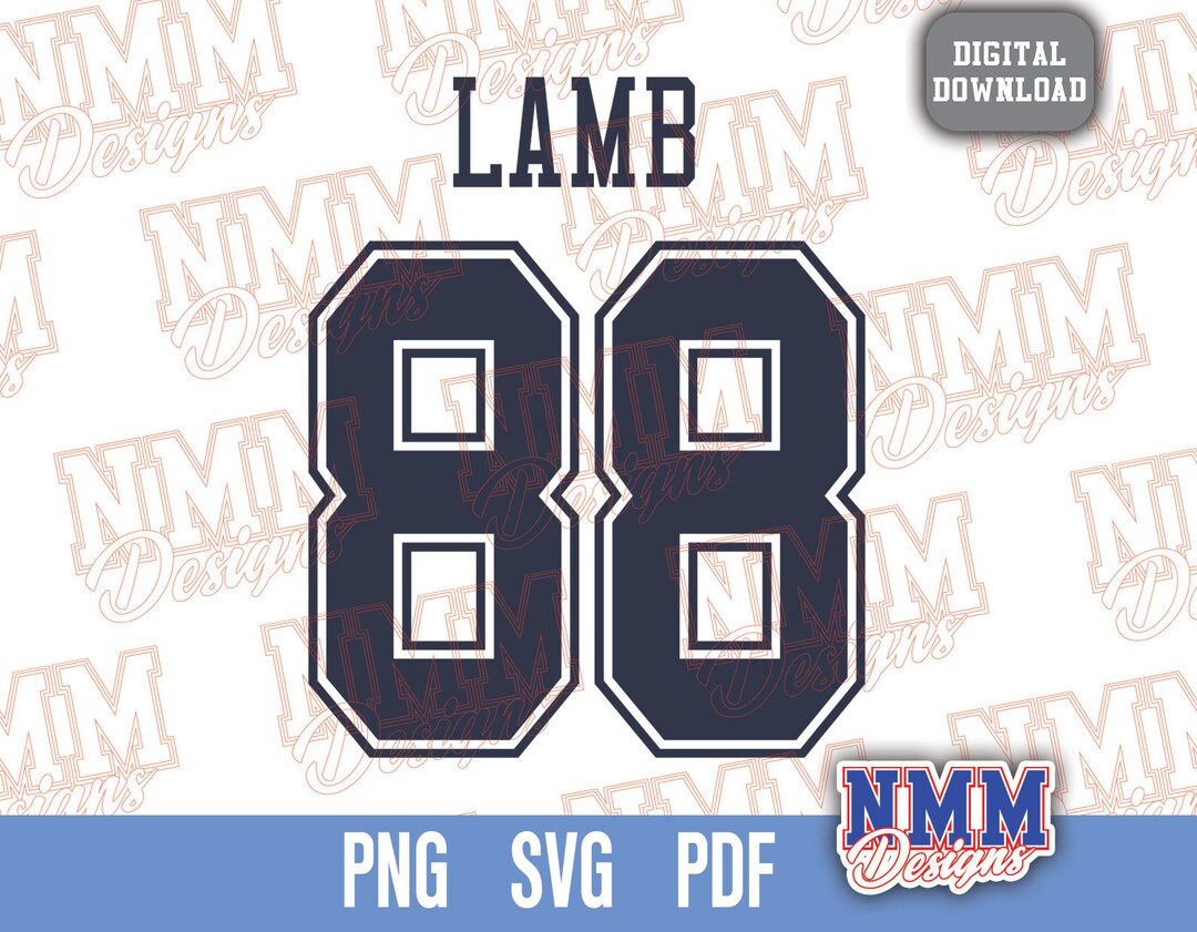 Lamb Jersey Number 88 SVG PNG: School Sports Design (digital Download ...