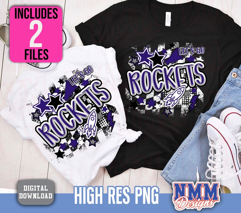 Cheer Rockets Preppy Mascot Png | Digital Download | Purple Black White ...