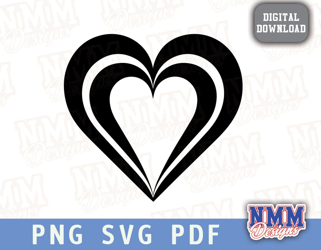 Heart Design SVG, PNG, PDF Files: Cricut Vector Clipart (digital ...