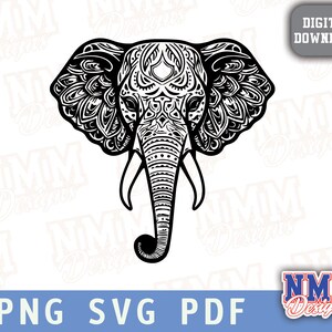 Elephant Design SVG File, PNG File Clipart, SVG Layered Vector for ...