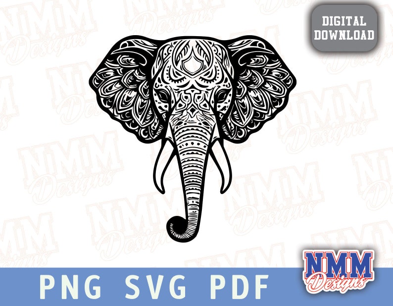 Elephant Design SVG File PNG File Clipart SVG Layered Vector - Etsy