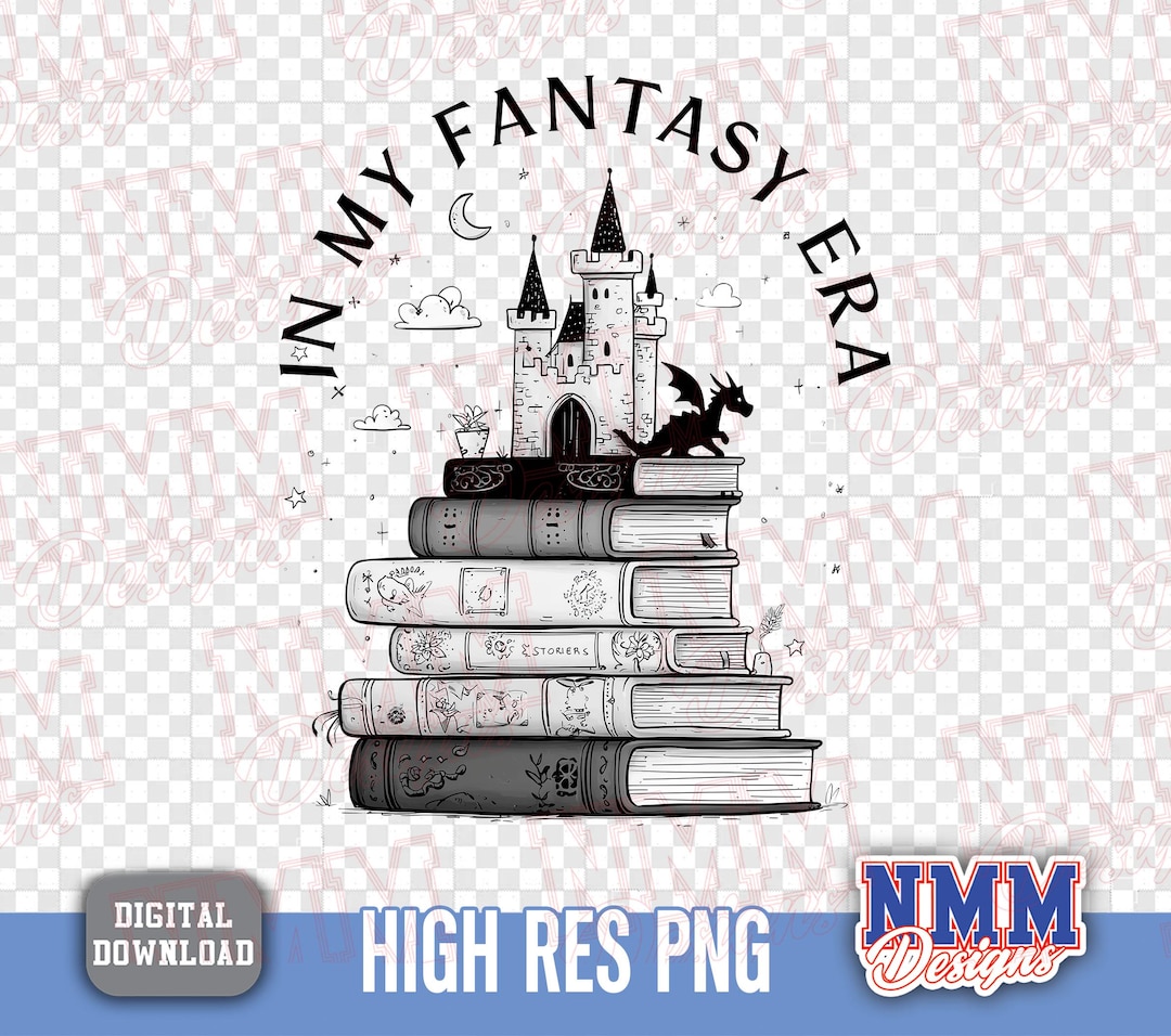 Fantasy Book Stack PNG: Whimsical Castle, Book Lover Gift (digital ...